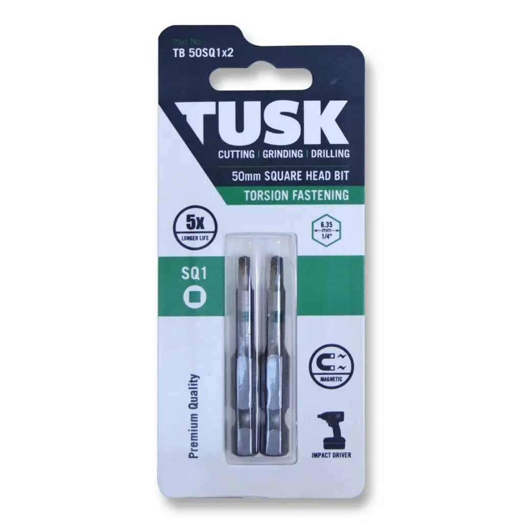 TUSK Torsion Bit SQ1 50mm Pack 2 | WBS Henderson
